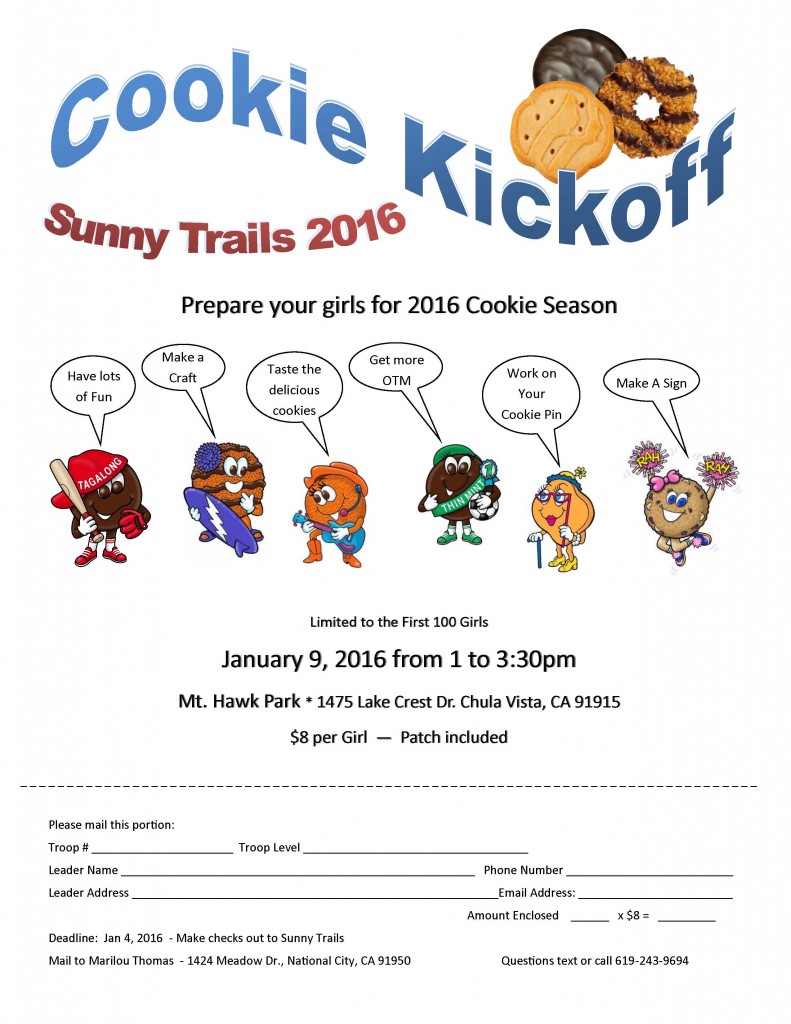 Cookie Kickoff flyer | Sunnytrails Girl Scout Service Unit