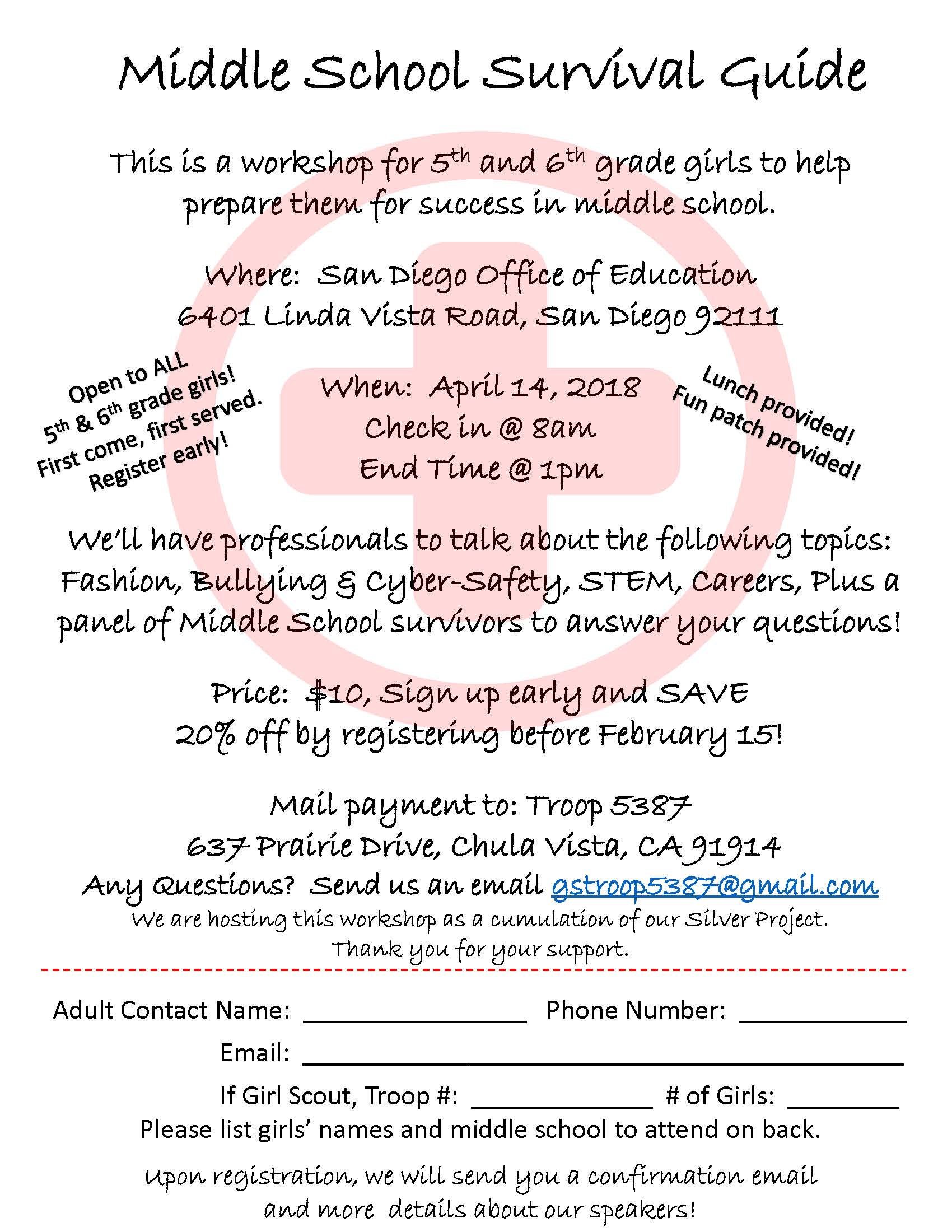 Middle School Survival Guide | Sunny Trails Girl Scout Service Unit