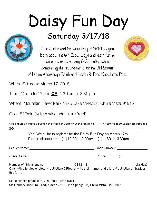 Daisy Fun Day March 17 | Sunny Trails Girl Scout Service Unit