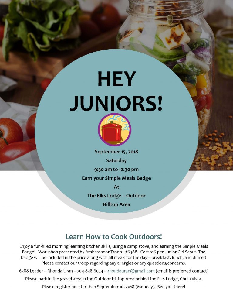 Simple Meals Badge Workshop | Sunny Trails Girl Scout Service Unit