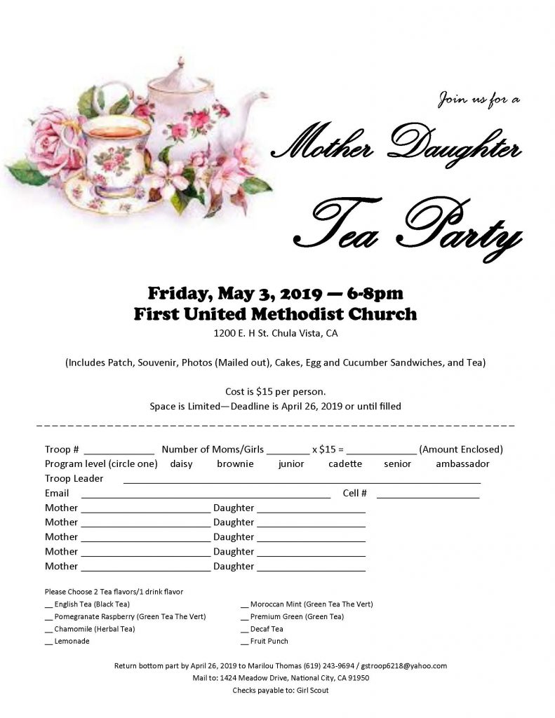 Mother Daughter Tea Party | Sunny Trails Girl Scout Service Unit