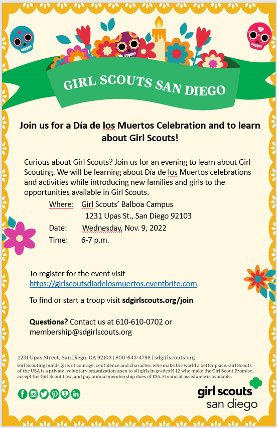 Día de los Muertos Celebration | Sunny Trails Girl Scout Service Unit