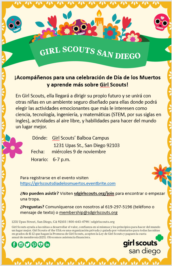 Día de los Muertos Celebration | Sunny Trails Girl Scout Service Unit